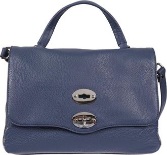 Zanellato Femme, Sacs, Bleu, Taille: ONE Size Sac à main en cuir de veau