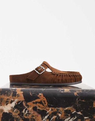 Dolce Vita Jeanne - Clogs aus Wildleder in Kastanienbraun