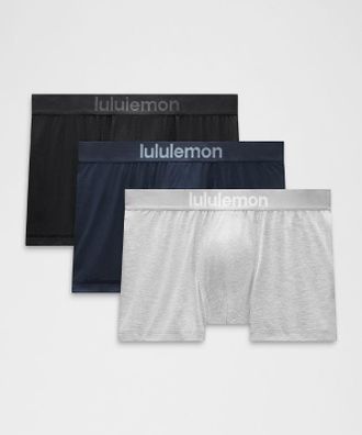 lululemon Always In Motion Boxershorts 3er-Pack f&uuml;r M&auml;nner - 8 cm - Gr&ouml;&szlig;e XL in Black/True Navy/Heathered Silver Drop