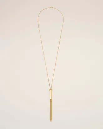 Ami Ami Paris - Collier &agrave; pendentif stylo en laiton dor&eacute; Or - TU - Unisex