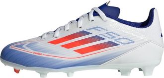 adidas Unisex Kinder F50 League Football Boots Firm Ground, Cloud White/Solar Red/Lucid Blue, 28 1/2 EU