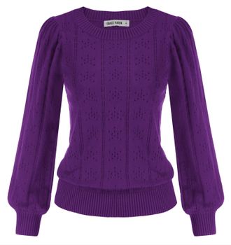 Grace Karin Winter Bluse Damen Langarm Pullover Strickpullover Rundhalsausschnitt Warm Sweater Cl834-17 XXL