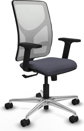 Piqueras y Crespo B&uuml;rostuhl mit hoher R&uuml;ckenlehne, mit 2D-Armlehnen, h&ouml;henverstellbare Lendenwirbelst&uuml;tze, ausgestattet mit 3 Positionen und Schneideschaum, Wei&szlig;/Dunkel