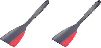 Westmark Pfannenwender/-schaber mit Silikonkante, Länge: 31 cm, Kunststoff/Silikon, Flexi, Schwarz/Rot, 15702270 (Packung mit 2)