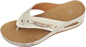 Generic Pantoufles dété tendance pour femme - Couleur unie - Avec clip - Décontractées - Confortables - Légères et antidérapantes, blanc, 39.5 EU