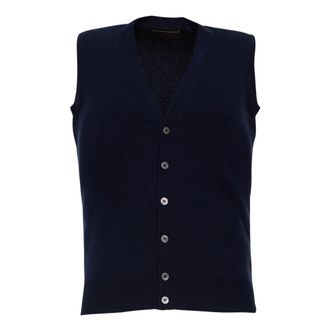 FILIPPO DE LAURENTIIS Strickweste Mit Kn&ouml;pfen - - Knitwear - Herren - Blau - 2XL