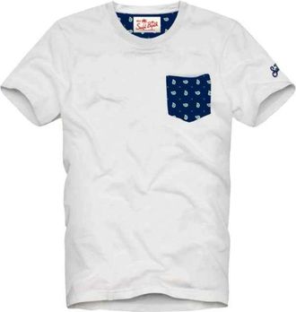 Saint Barth Homme, Tops, Blanc, Taille: M T-shirt Blanche