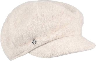 Loevenich Baker Boy Kappe | Einfarbig | 100% Wolle | OneSize | Damen | Warmer Style f&uuml;r den Alltag Biscuit