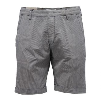 Michael Coal Slim Fit Gestreifte Baumwoll-Bermudashorts - - Shorts - Herren - Blau - W32