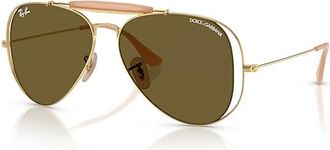 Ray-Ban The Outdoorsman By Dolce&gabbana Sonnenbrillen Arista Gold Fassung Braun Glas 53-14