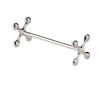 Edzard 6er Set Messerbank Kreuz (L 7 cm) in silber - Halter, Ablage f&uuml;r Besteck, Messer, Gabel, Essst&auml;bchen - Messerhalter f&uuml;rs Dinner - edel K&uuml;chen Deko Art