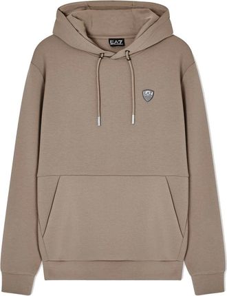 Emporio Armani Emporio Armani Ea7, Homme, Sweatshirts et sweats &agrave; capuche, Beige, Taille: M Premium Shield Logo Pullover Sweat &agrave; capuche