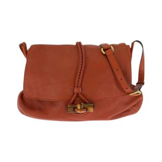 Gucci Pre-owned Bamboo Leder Schultertasche - - Pre-owned - Damen - Orange - ONE SIZE
