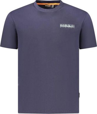 Napapijri T-Shirt mit auff&auml;lligem Print und Rundhalsausschnitt aus Baumwolle - - Tops - Herren - Blau - M
