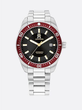 Tommy Hilfiger Montre à lunette rouge et monogramme TH