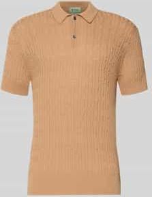 FTC Slim Fit Kurzarm Pullover mit Kaschmir-Anteil in Strick-Optik