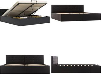 vidaXL Stauraumbett Hydraulisch Schwarz Kunstleder 180×200 cm - Doppelbett - Bettgestell - Stauraumbett - Boxspringbetten - Schlafraum - Home & Living