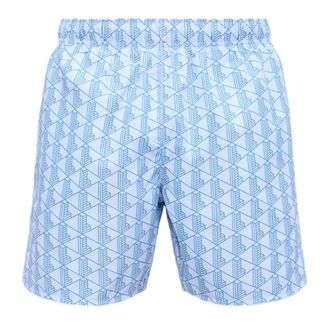 Lacoste Homme, Maillots de bain, Bleu, Taille: S Mid Length Monogram Print Swim Trunks