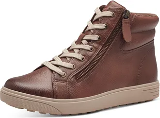 Jana Damen Sneaker hoch mit Reißverschluss Vegan, Braun (Cognac), 38 EU