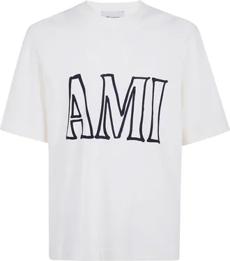 Ami Boxy Fit Short Sleeves Teeshirt With Ami Pari