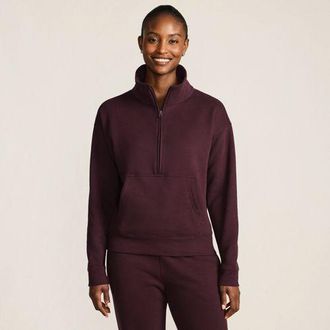 Lands End Sweatshirt SERIOUS SWEATS mit Rei&szlig;verschluss, Damen, Gr&ouml;&szlig;e:36-38 regular, Rot, Baumwoll-Mischung/Polyester-Mischung, by Lands End