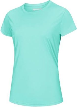 Magcomsen T-shirt d&eacute;t&eacute; l&eacute;ger pour femme - Manches courtes - T-shirt de fitness &agrave; s&eacute;chage rapide - UPF 50+ - Couleur unie - Pour le jogging, la randonn&eacute;e, Bleu o