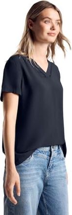 Street One A344812 Chemisier Tunique avec Imprimé, Bleu Foncé, 38 Femmes T-Shirt