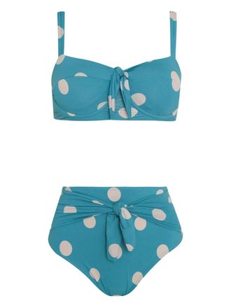 Brigitte Bikini mit Knotendetail - Blau