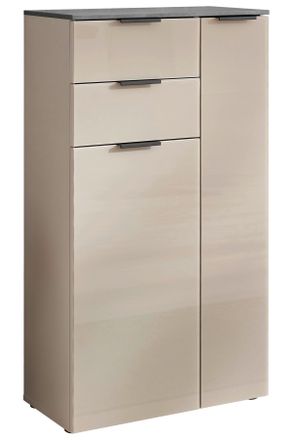 home24 Midischrank Santorin, Anthrazit, Kaschmir, Metall, 4 F&auml;cher, 2 Schublade(n) Schubladen, 60x107x30 cm, stehend, Badezimmer, Badezimmerschr&auml;nke, Midisch