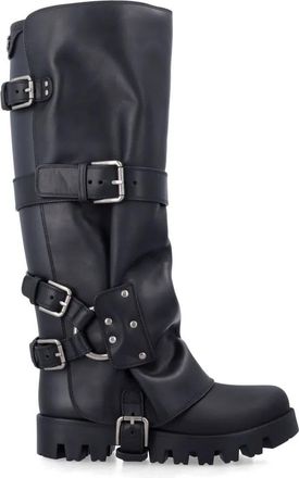 Dolce & Gabbana Stiefel - Rubber And Leather Tall Boots - Gr. 36 (EU) - in Schwarz - f&uuml;r Damen