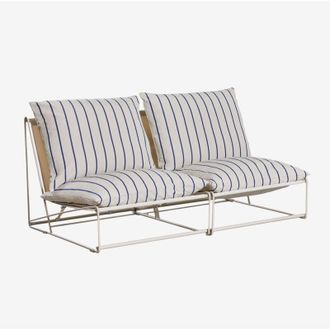 Sklum Sklum - Amaro 2-teiliges modulares Gartensofa Braun Tapioca - Dunkelblau