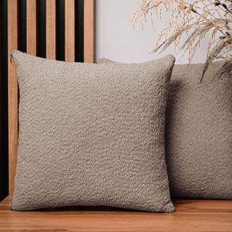 MG Design 2er Set Kissenbezüge 55 x 55 cm in Hellgrau - mit Reißverschluss, fein gewebt mit Chenille-Haptik, pflegeleich