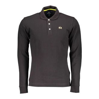 La Martina Schwarzes Baumwoll-Poloshirt mit Stickerei - - Tops - Herren - Schwarzk - 2XL