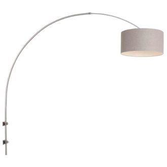 Steinhauer Steinhauer - Sienna Sparkled Light Applique avec abat-jour en acier bross&eacute;, abat-jour gris