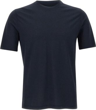 FILIPPO DE LAURENTIIS Ts0Mc_Cr14R T-shirt en coton cr&ecirc;p&eacute; - Homme - Tops - Bleu - Taille: M