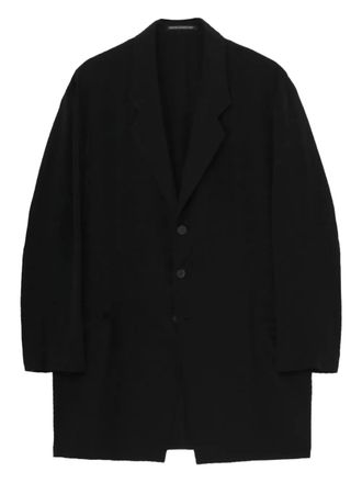 Yohji Yamamoto veste en laine à simple boutonnage - Noir