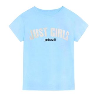Just Cavalli Femme, Tops, Bleu, Taille: 42 FR T-shirt en coton avec logo