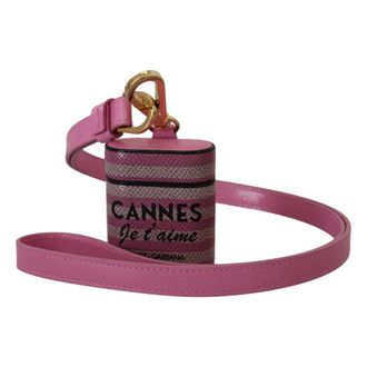 Dolce & Gabbana unisex, Accessoires, Rose, Taille: ONE Size &Eacute;tui en cuir chic pour Airpods