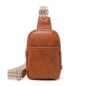 Miss Lulu Sac Bandoulière Femme, Petite Sacoche Téléphone Antivol en Cuir PU, Léger Sac Bandoulière pour Voyage, Quotidien et Shopping (1-3 Marron)