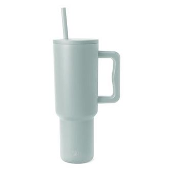 Simple Modern Thermobecher mit Strohhalm und Griff | Isolierter Edelstahl-Trinkbecher Eiskaffee-Reisebecher | Geschenke f&uuml;r Frauen und M&auml;nner | Trek | 1180ml | Sea 