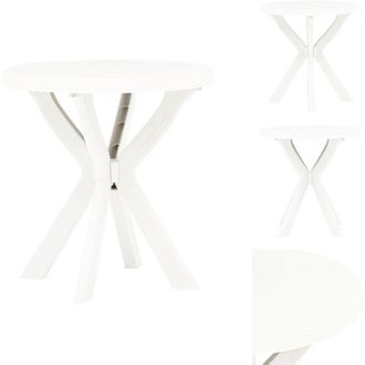 vidaXL Gartentische - Living Bistrotisch Wei&szlig; &Oslash;70 cm Kunststoff