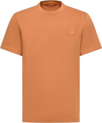 Moncler Moncler T-shirt En Coton &Agrave; Logo, Homme, Orange, Taille: 3xl