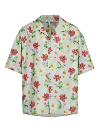 Loewe chemise fleurie à manches courtes - Vert