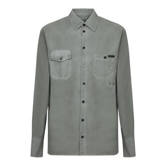 Dolce & Gabbana Graues Langarmhemd Modernes Design - - Shirts - Herren - Grau - L