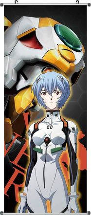 Coolchange Neon Genesis Evangelion Rollbild | Kakemono aus Stoff | Poster 100x40cm | Motiv: EVA 00