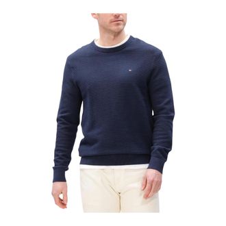 Tommy Hilfiger Seasonal Structure Cneck - - Knitwear - Herren - Blau - 2XL