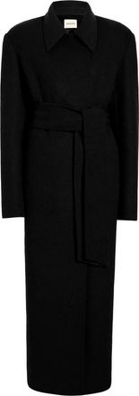 Khaite manteau &agrave; taille ceintur&eacute;e - Noir