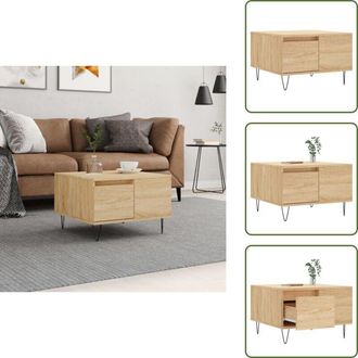 vidaXL Table basse ch&ecirc;ne sonoma 55x55x36,5 cm bois ding&eacute;nierie - Table Basse - Meuble Salon - Table Dappoint - Table Ronde - Design Moderne