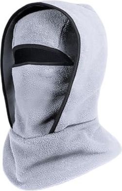 Generic Cagoule dhiver r&eacute;glable, coupe-vent thermique, masque facial pour cyclisme, camping, sports de plein air, cache-cou multifonction, gris clair, Taille 