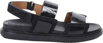 Marni Femme, Chaussures, Noir, Taille: 40 EU Fussbett Double-Strap Sandal